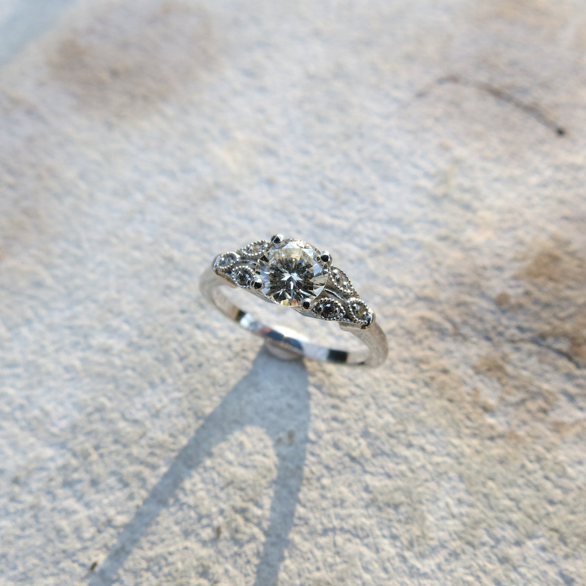 Platinum engagement ring – Biophilia jewellery